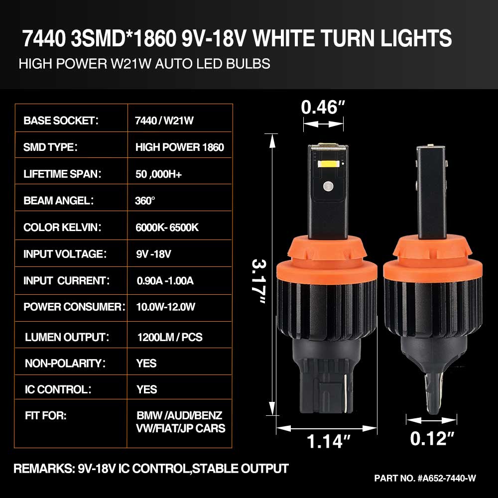 7440 bulb | 7440 led bulb | wy21w bulb | 7444na led bulb | w21w led ...